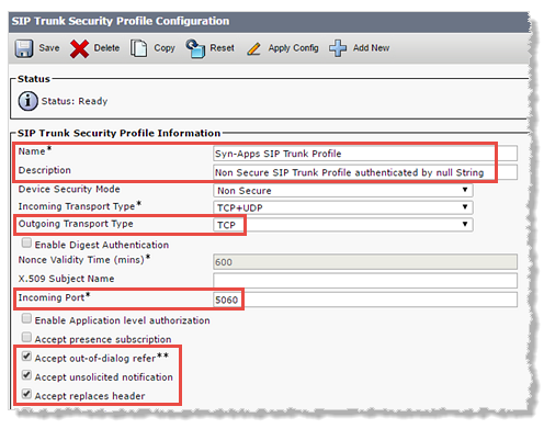 Cisco SIP Trunk Setup