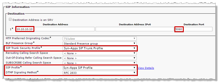 Cisco SIP Trunk Setup